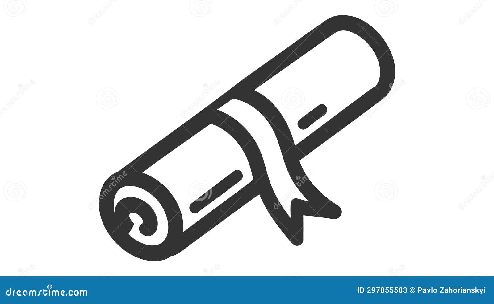 Folded Diploma Icon on White Background Stock Vector - Illustration of ...