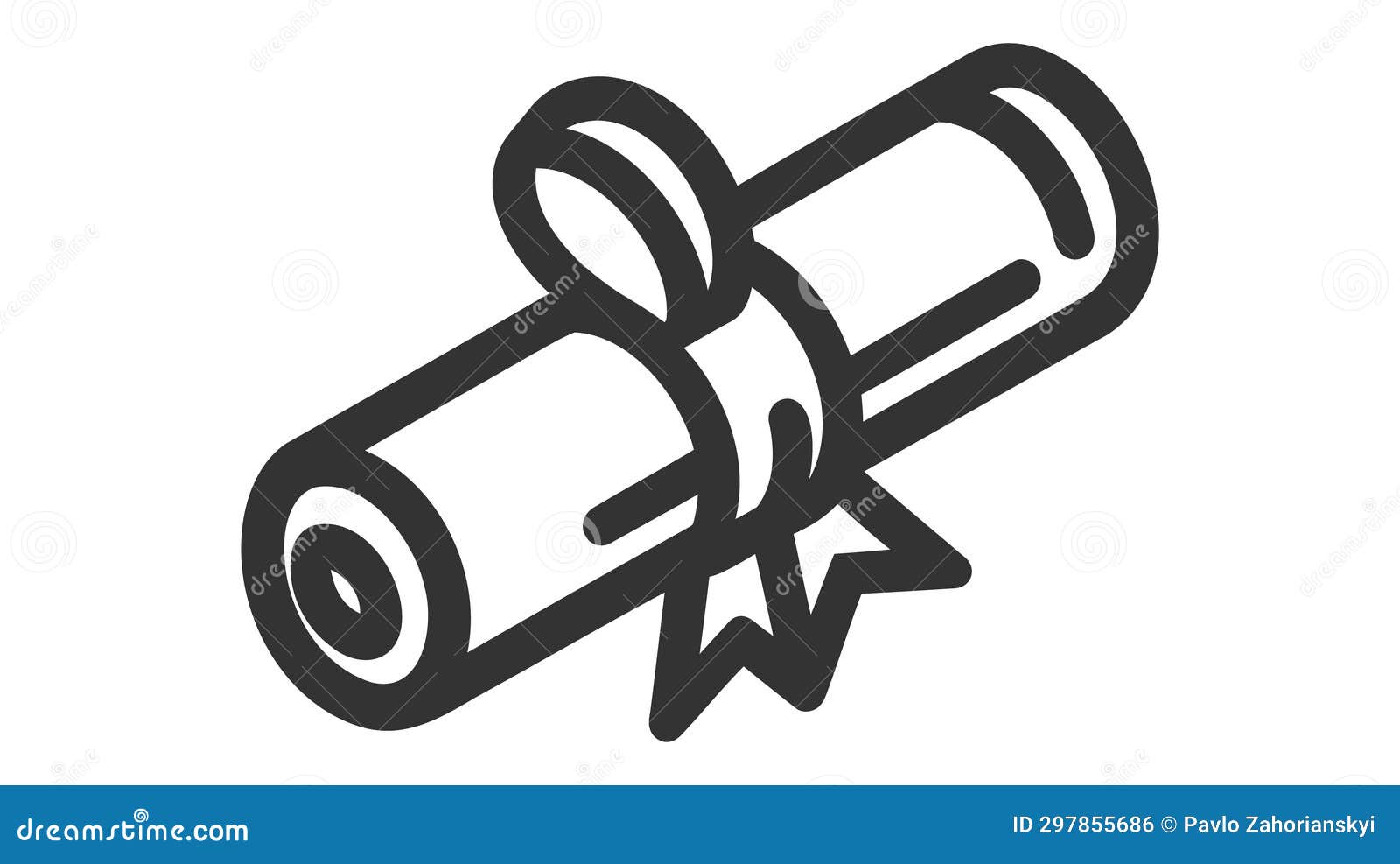 Folded Diploma Icon on White Background Stock Vector - Illustration of ...