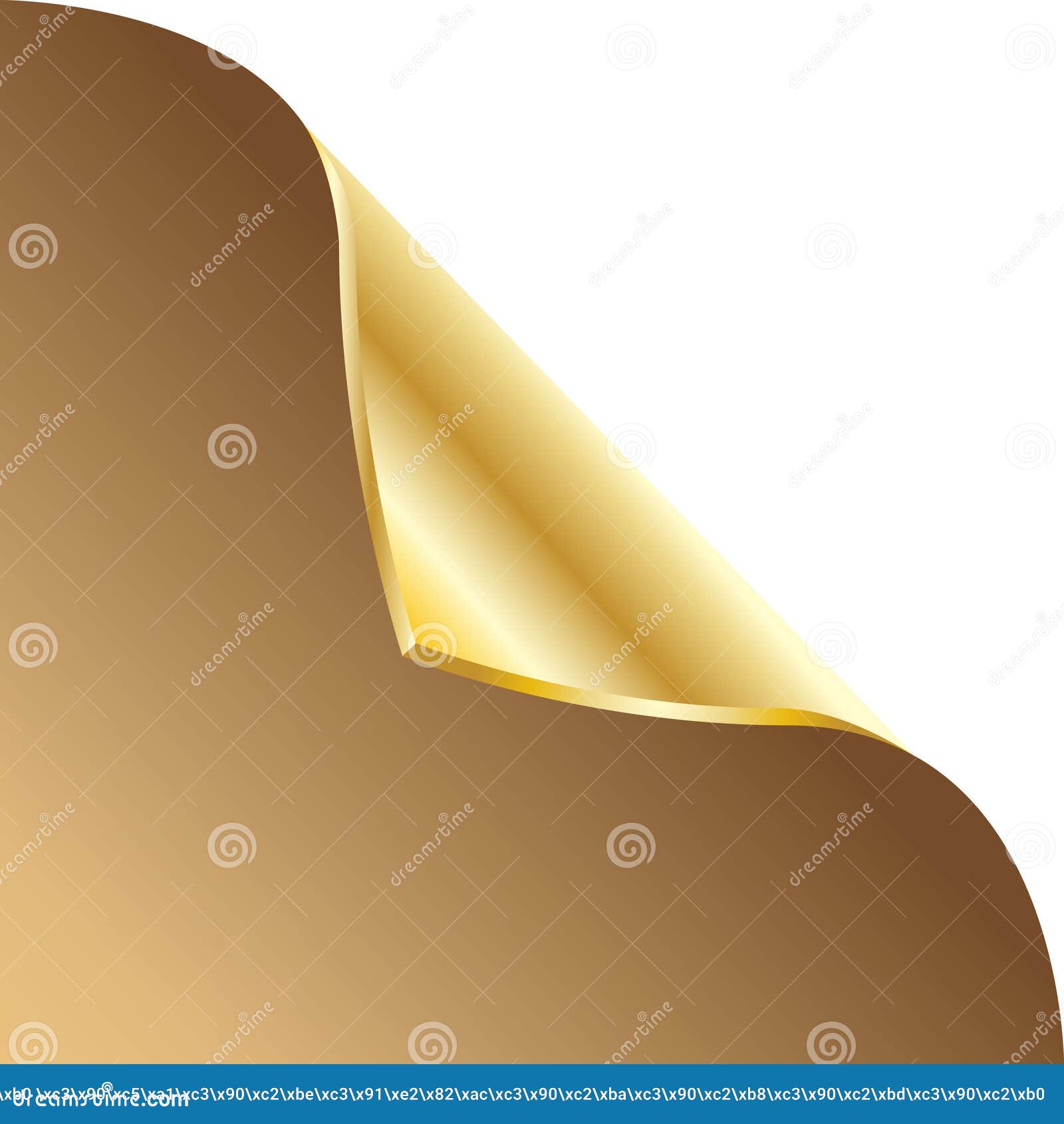 Folded Edge of the Sheet. Vector. Gold. Stock Vector - Illustration of ...