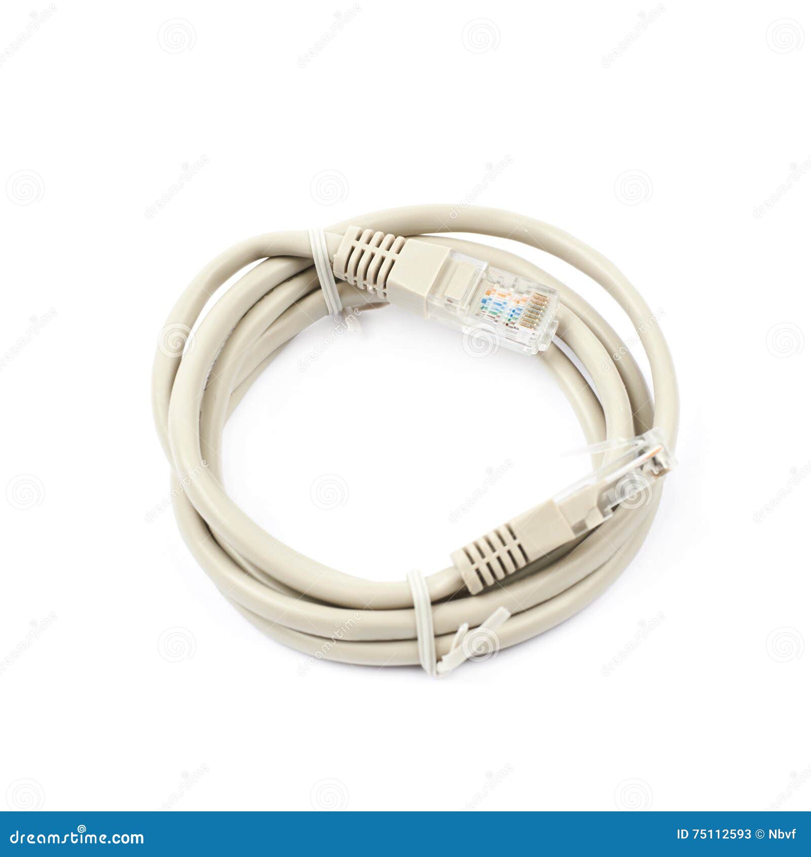 Folded Ethernet Cable Isolated Stock Image - Image of macro, office ...