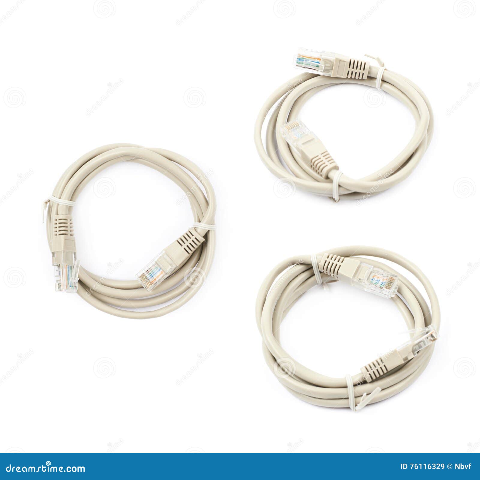Folded Ethernet Cable Isolated Stock Image - Image of communication ...