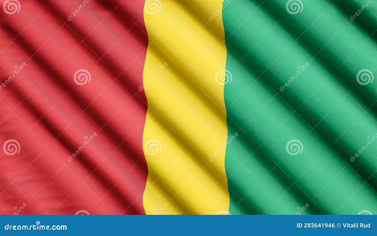 Folded Flag of Guinea with Visible Satin Texture Stock Illustration ...