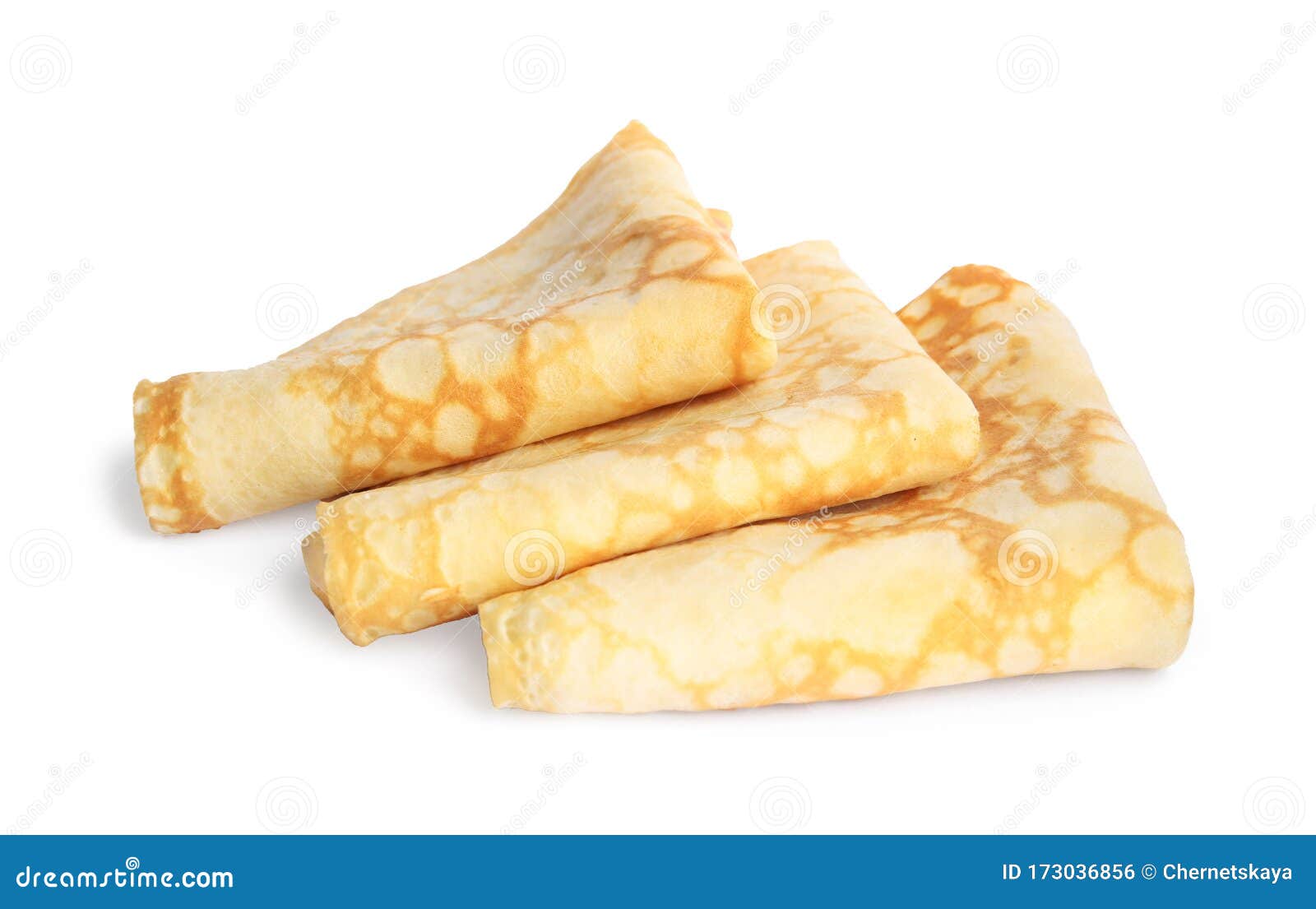 Folded Fresh Thin Pancakes Isolated Stock Photo - Image of thin, food ...