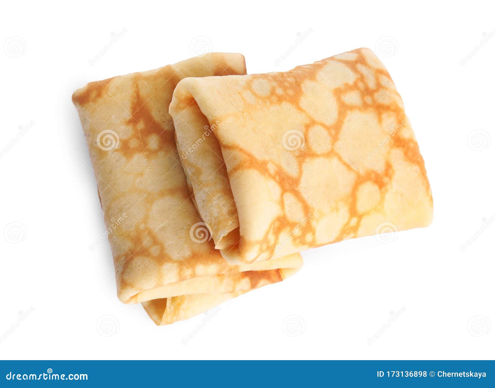 Folded Fresh Thin Pancakes Isolated Stock Photo - Image of dessert, organic: 173136898