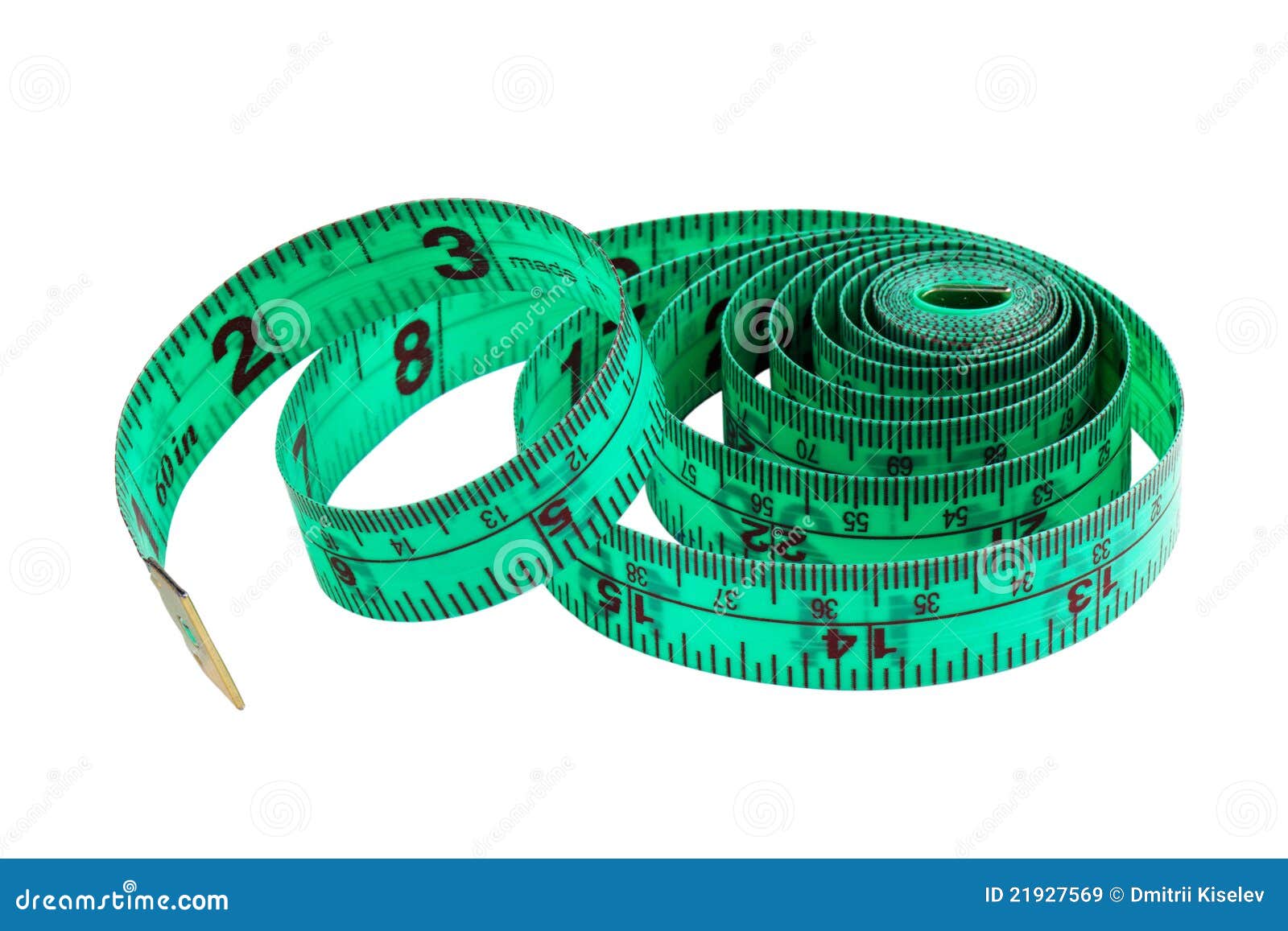 Folded Green Measuring Tape Isolated On White Background Royalty-Free ...