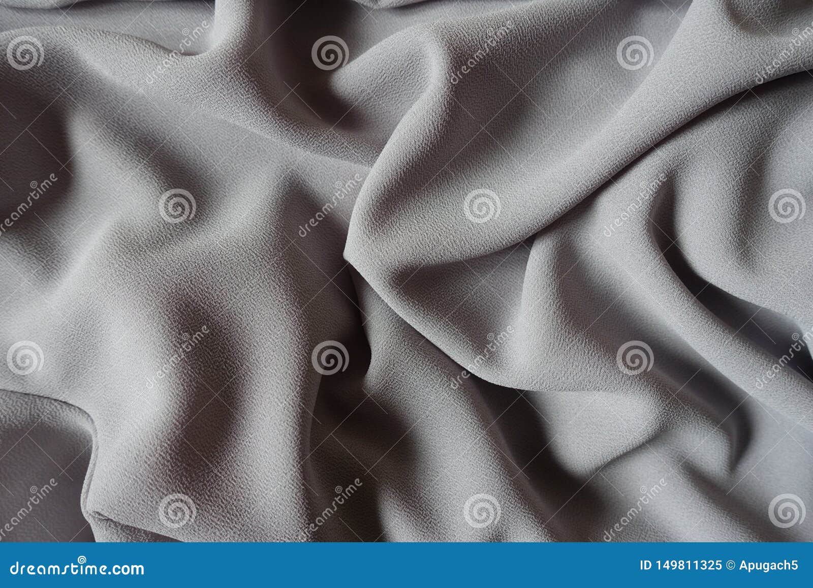Folded Grey Crepe Georgette Fabric from Above Stock Image - Image of ...