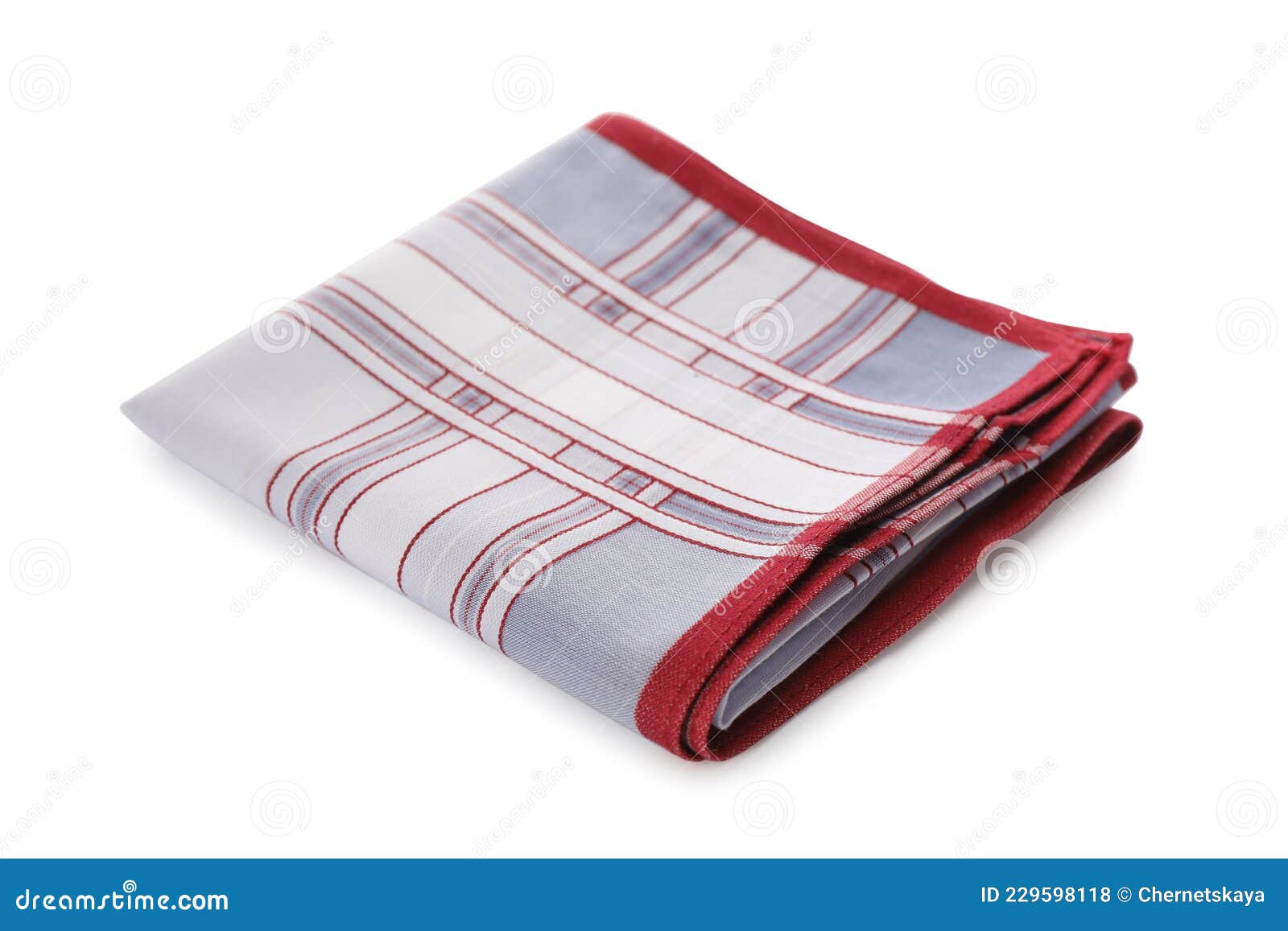 Folded Handkerchief Isolated on White. Stylish Accessory Stock Photo ...