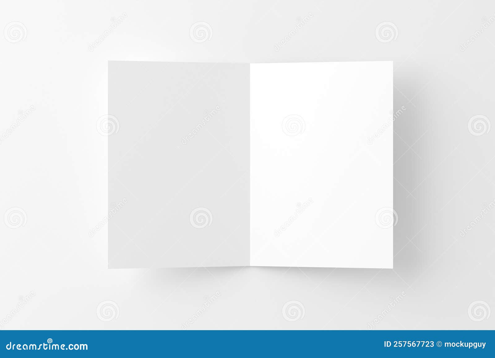 A4 A5 Folded Invitation Card with Envelope 3D Rendering White Blank ...