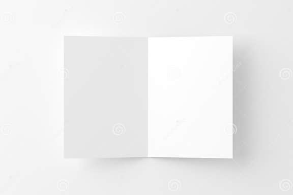 A4 A5 Folded Invitation Card with Envelope 3D Rendering White Blank ...