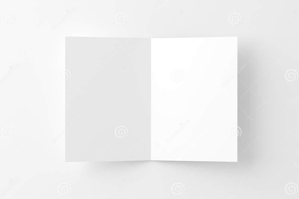 A4 A5 Folded Invitation Card with Envelope 3D Rendering White Blank ...