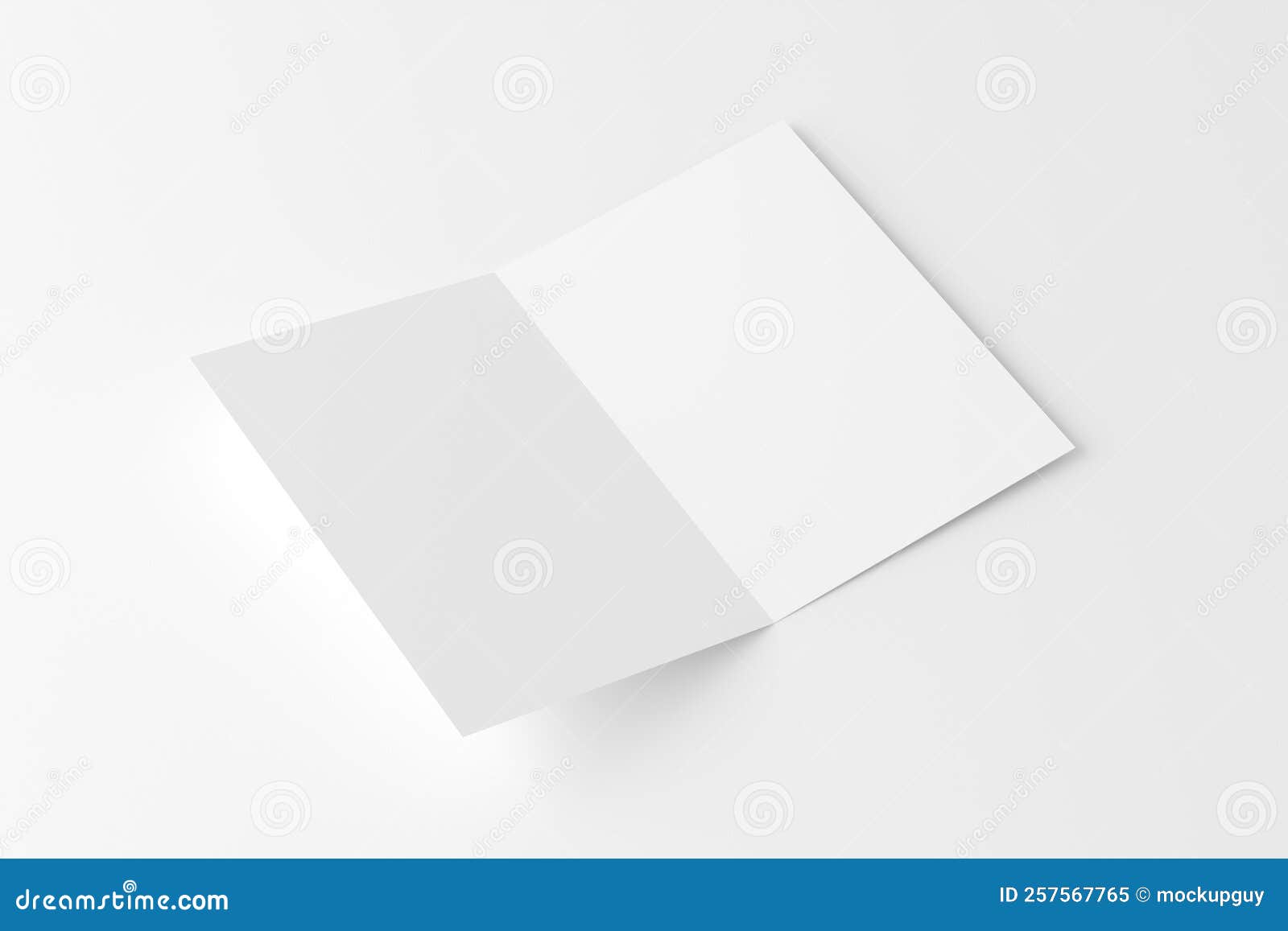 A4 A5 Folded Invitation Card with Envelope 3D Rendering White Blank ...