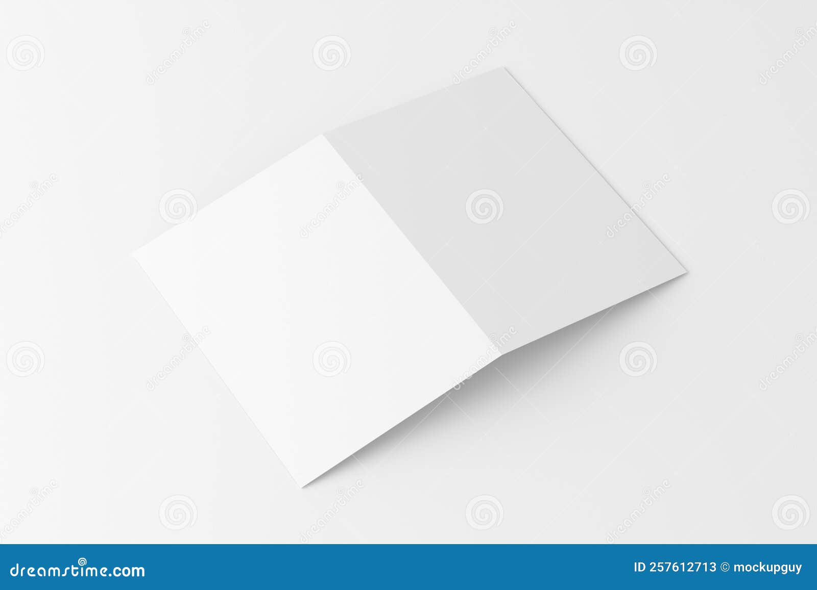 A4 A5 Folded Invitation Card with Envelope 3D Rendering White Blank ...