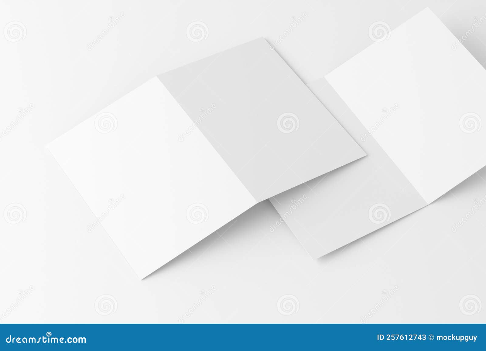 A4 A5 Folded Invitation Card with Envelope 3D Rendering White Blank ...