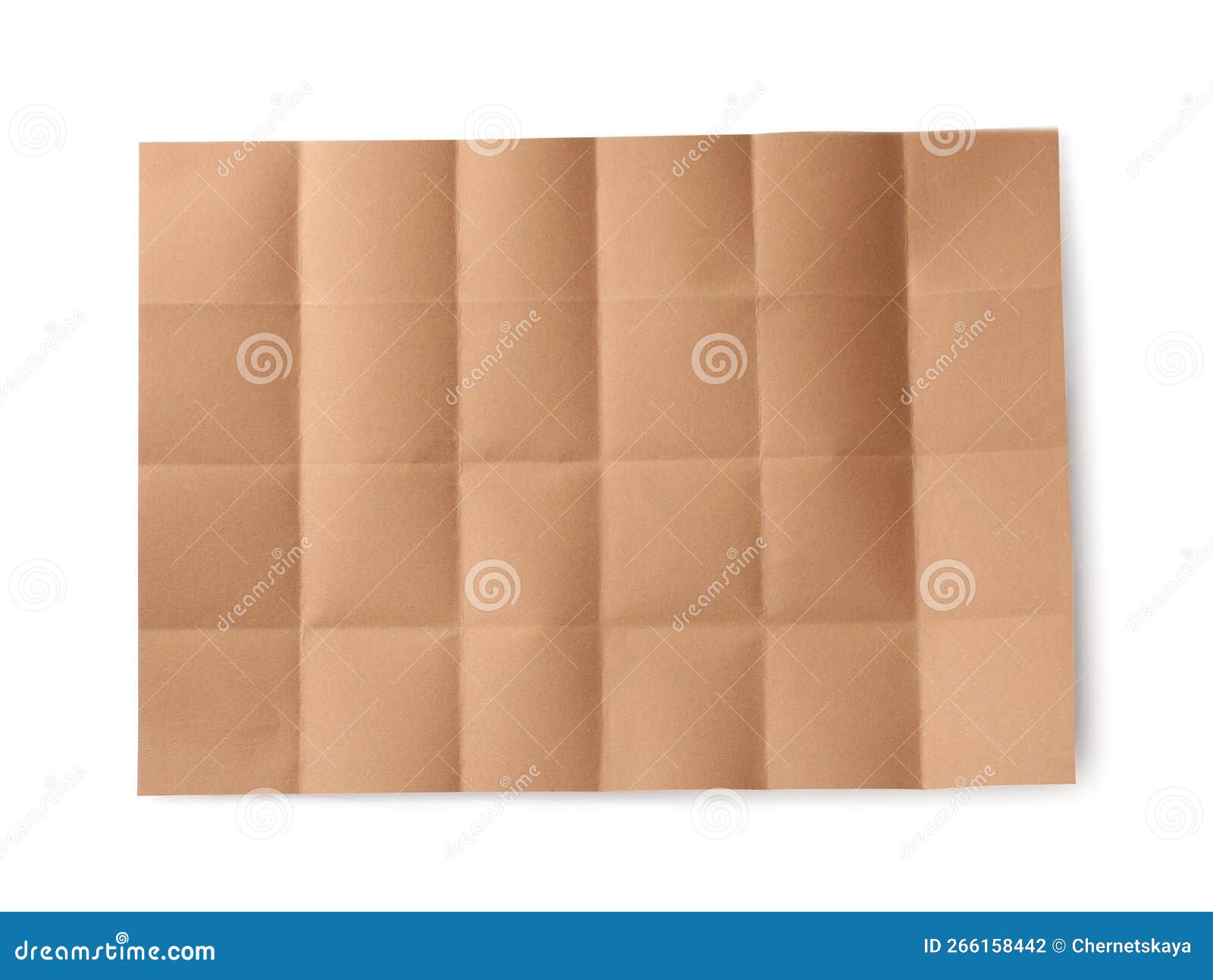 Folded Kraft Paper Sheet Isolated on White, Top View Stock Photo ...