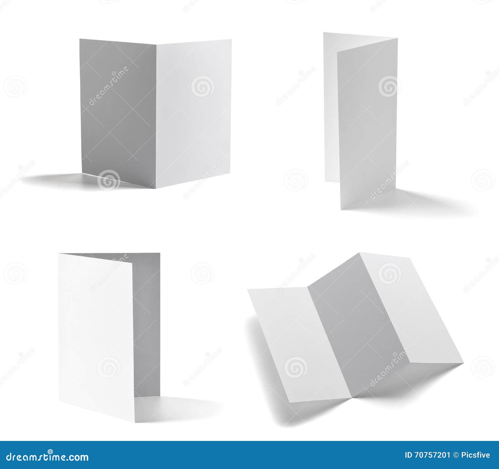 Folded Leaflet White Blank Paper Template Book Desktop Calendar Stock ...