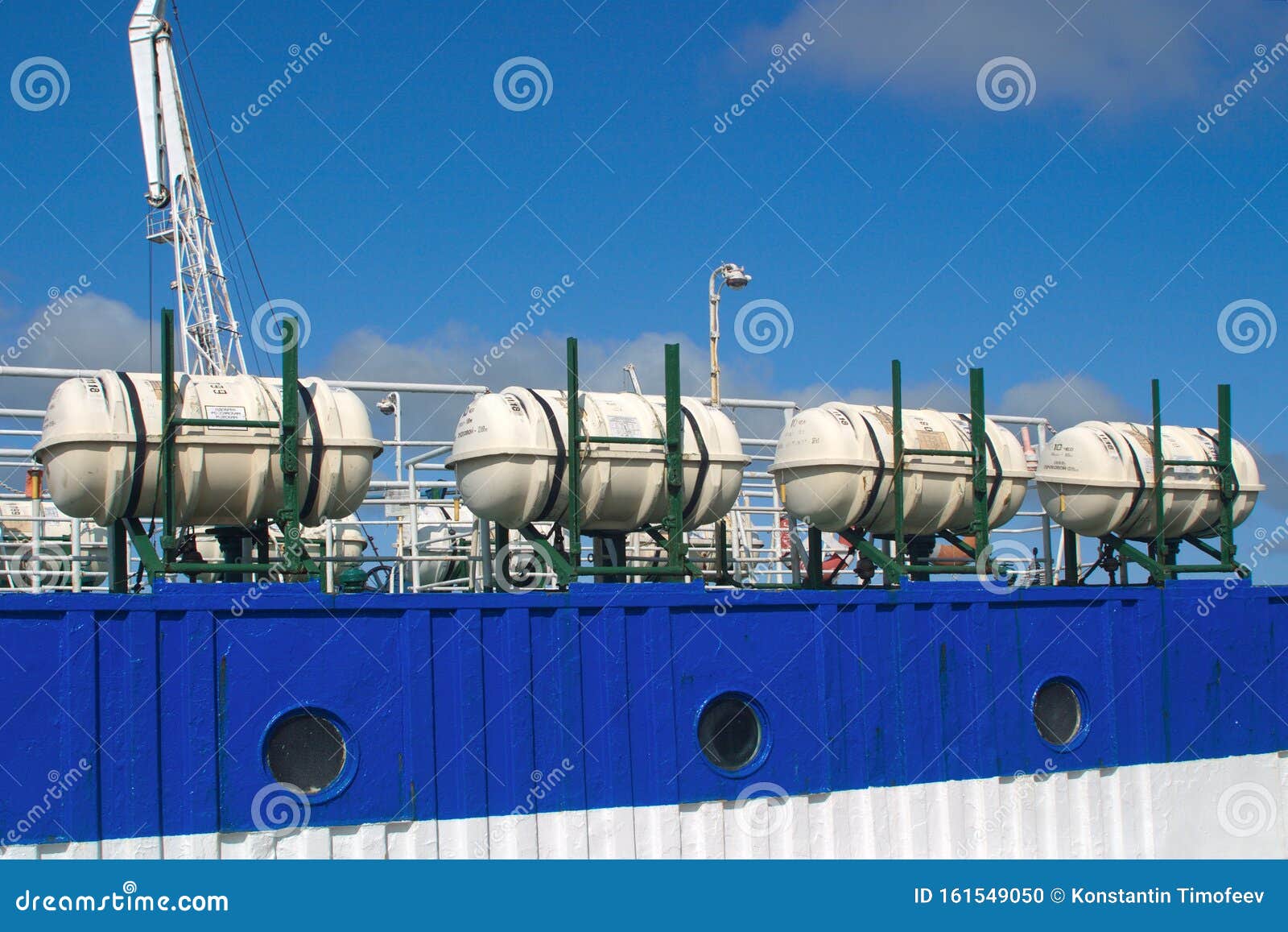 Folded Life Rafts on the Deck of the Ship Stock Photo - Image of safely ...