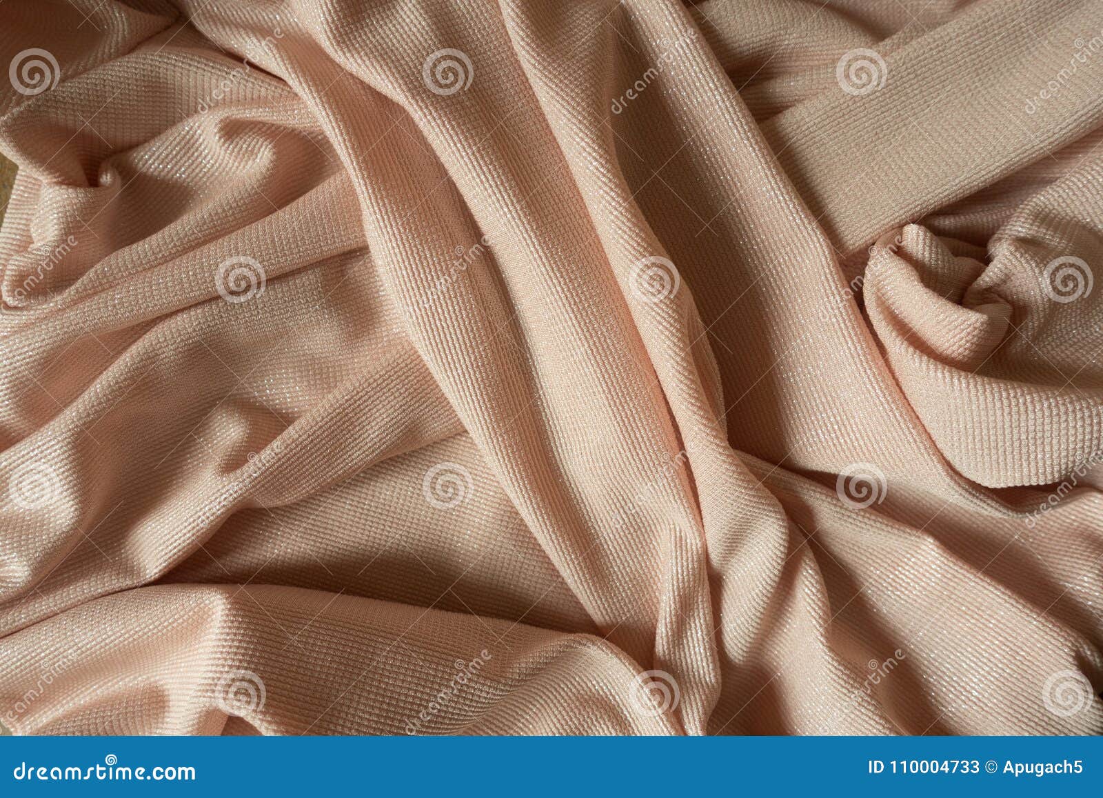 Folded Beige Polyester Textile with Sparkling Fiber Stock Image - Image ...