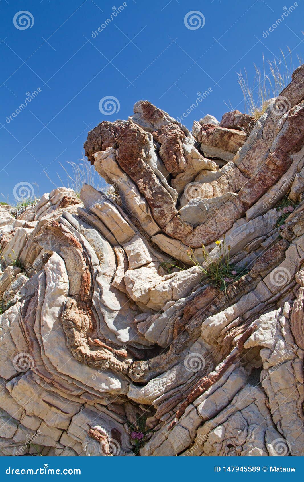 Folded limestone stock image. Image of mediterranean - 147945589