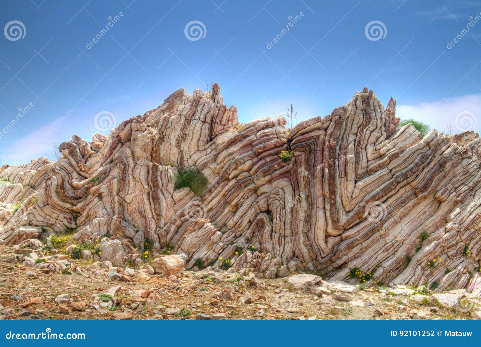 Folded limestone stock photo. Image of geography, crushed - 92101252