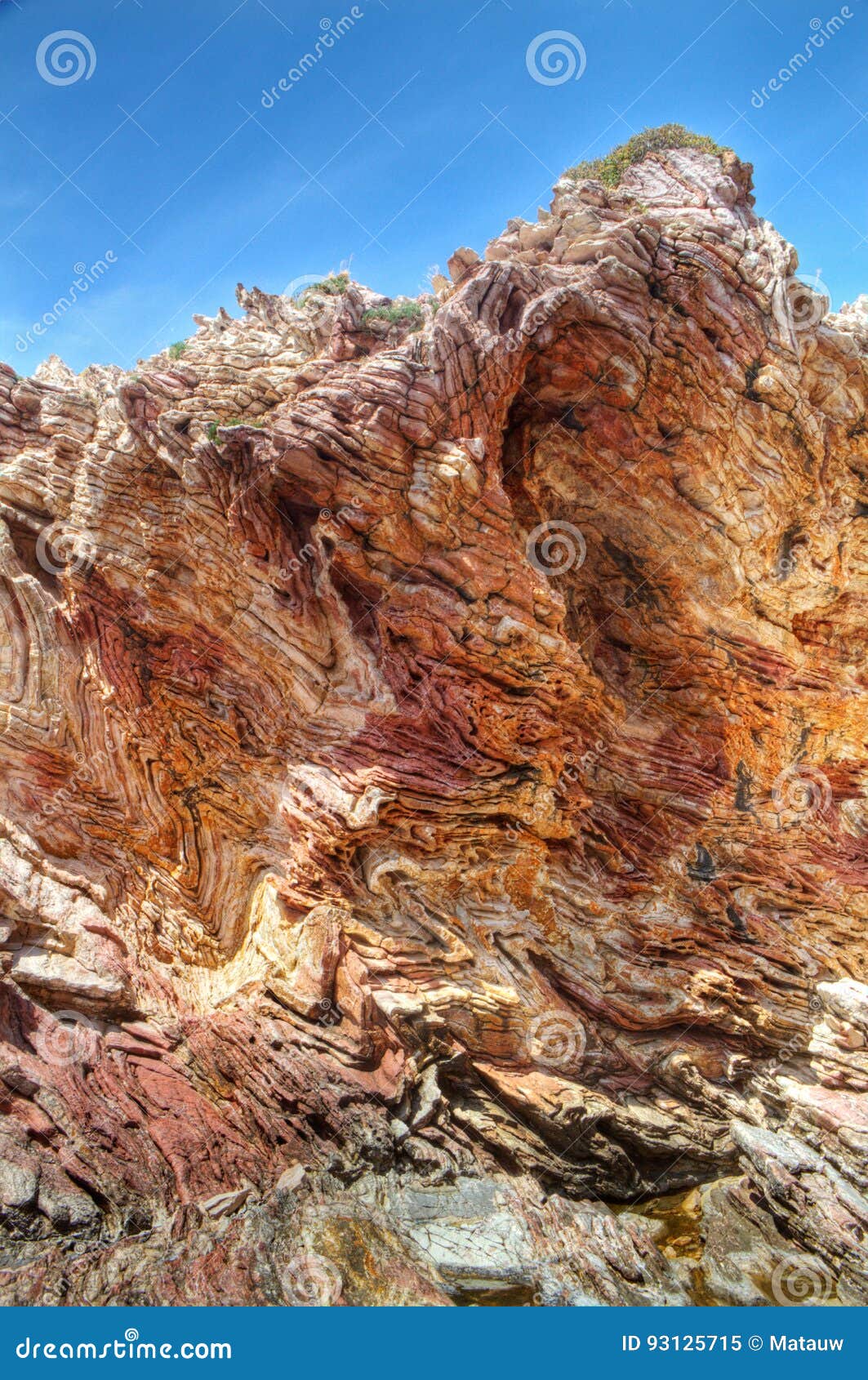 Folded limestone on Crete stock image. Image of cliff - 93125715