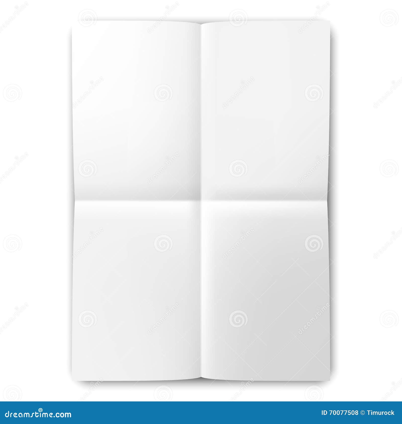 Folded List of White Paper stock vector. Illustration of mockup - 70077508