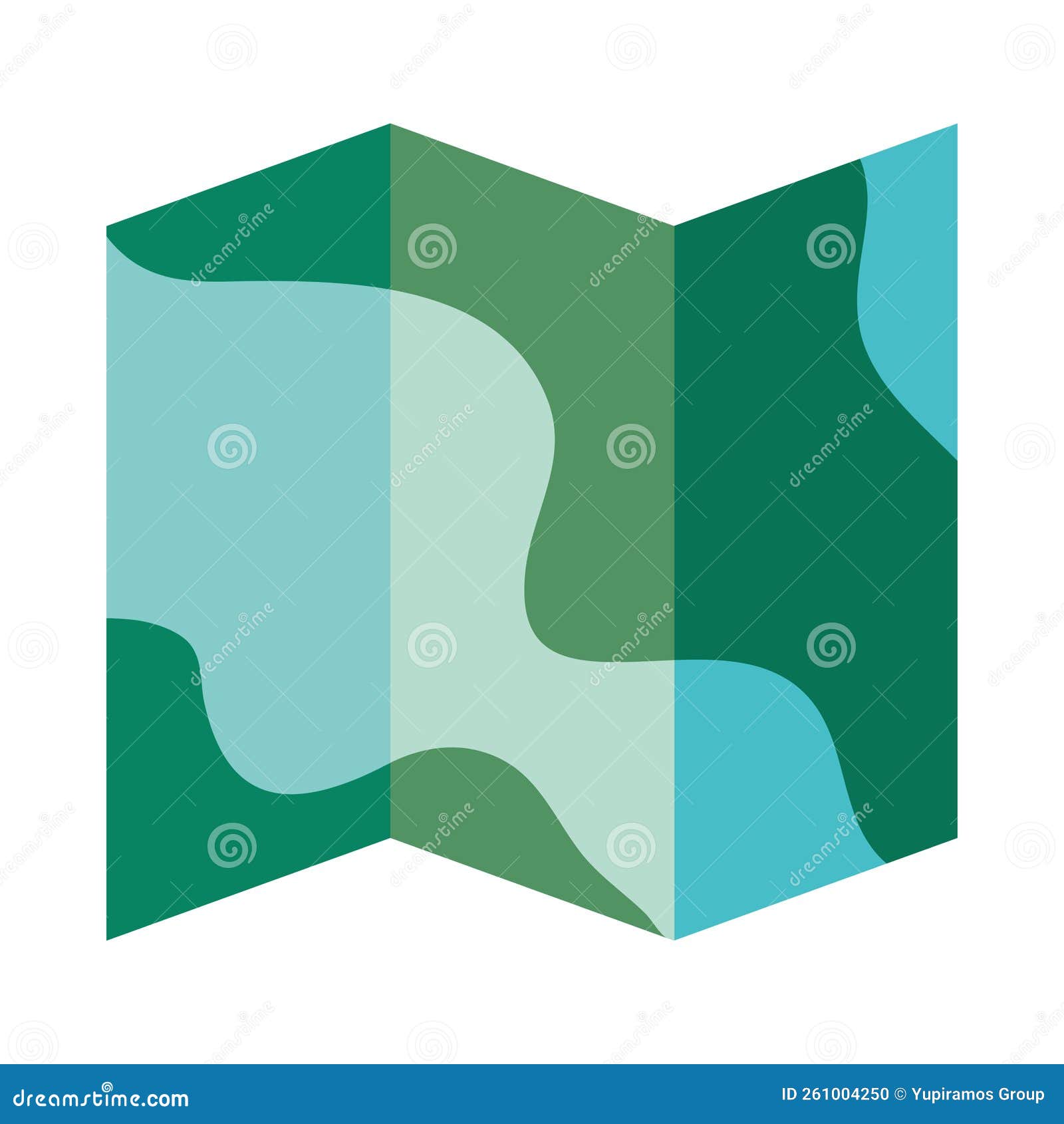 Folded map icon stock vector. Illustration of pointer - 261004250
