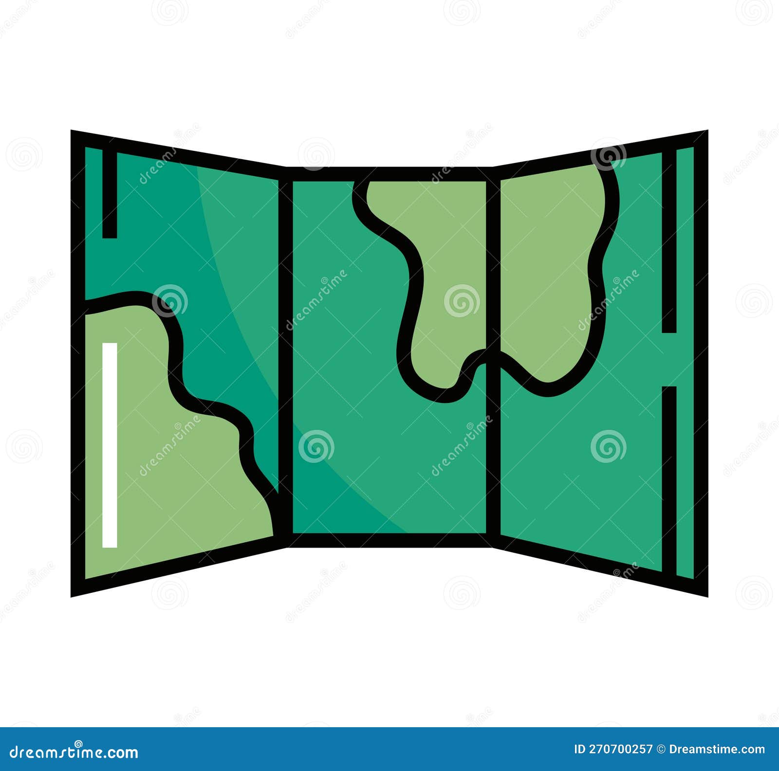Folded map icon stock vector. Illustration of vector - 270700257
