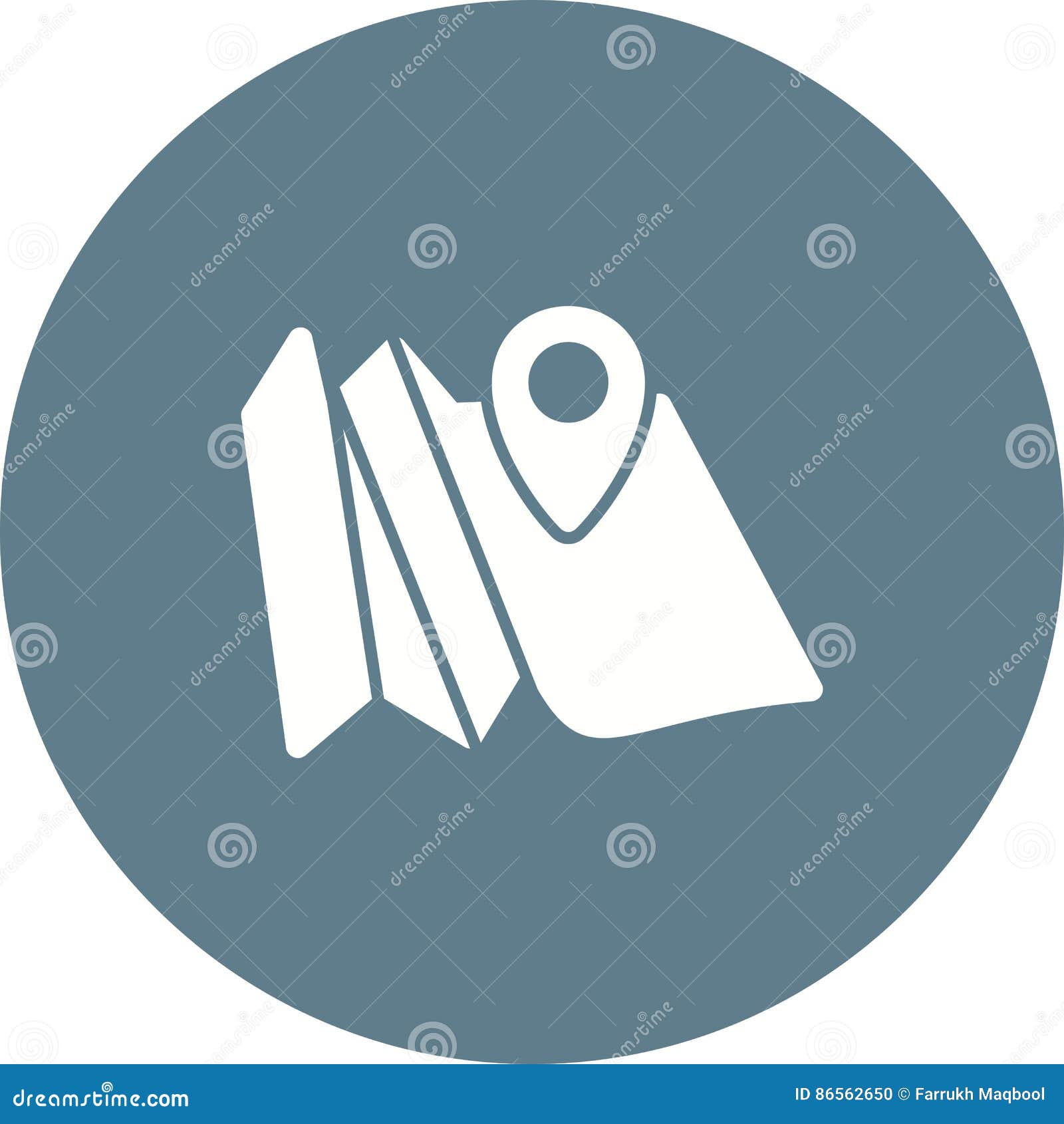 Folded Map stock vector. Illustration of history, view - 86562650