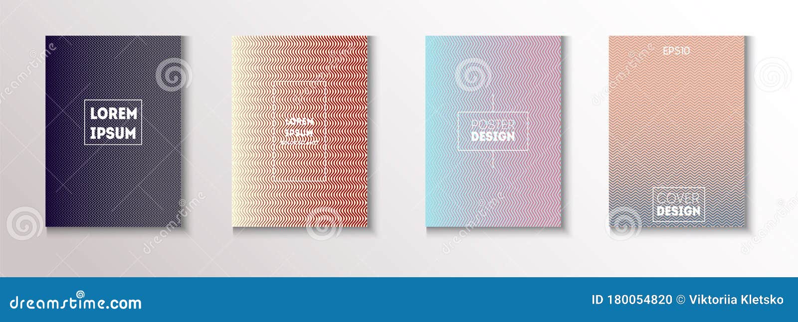 Folded Minimal Cover Vector Set. Funky Magazine Page Stock Vector ...