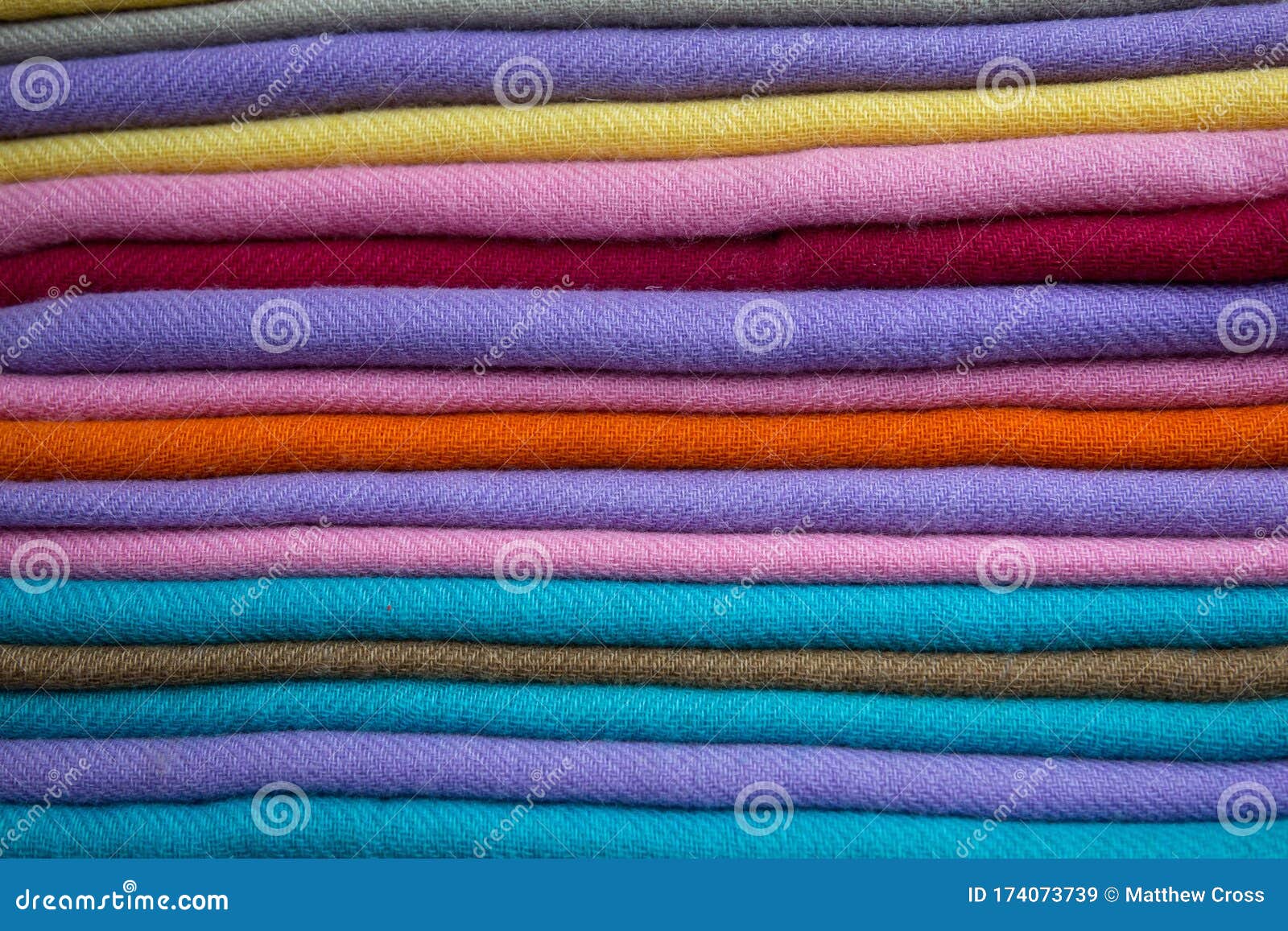Folded Multi-colored Wool Blankets Stock Image - Image of arrangement ...