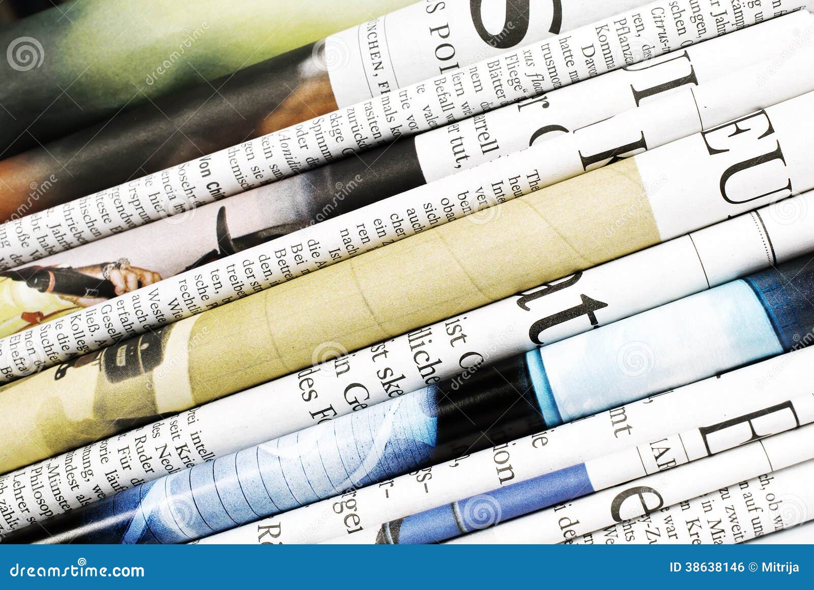 Folded newspapers stock photo. Image of folded, headline - 38638146