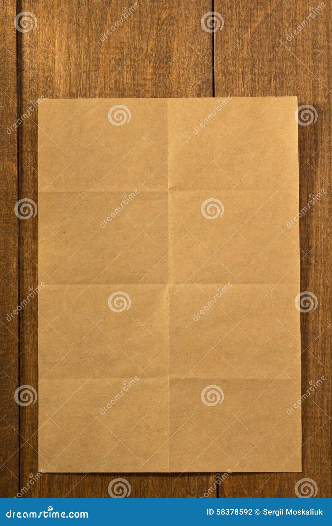 Folded note paper on wood stock photo. Image of torn - 58378592