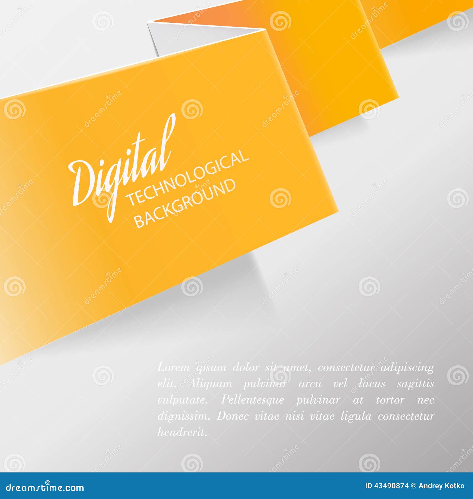 Folded orange paper. stock vector. Illustration of banner - 43490874