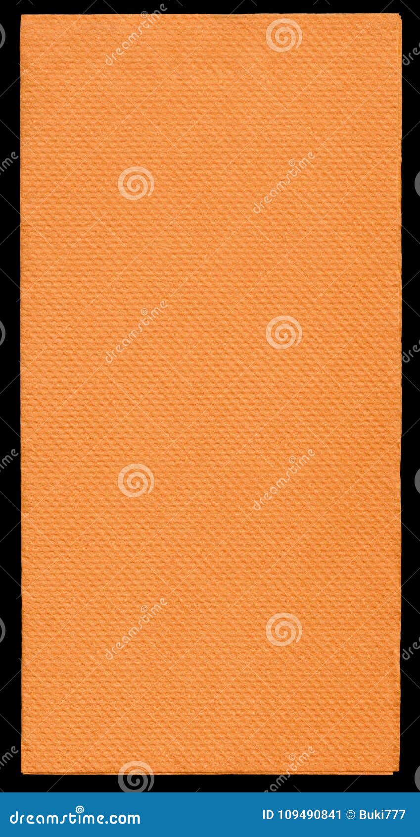 Folded Orange Paper Napkin Isolated on Black Background Stock Image ...