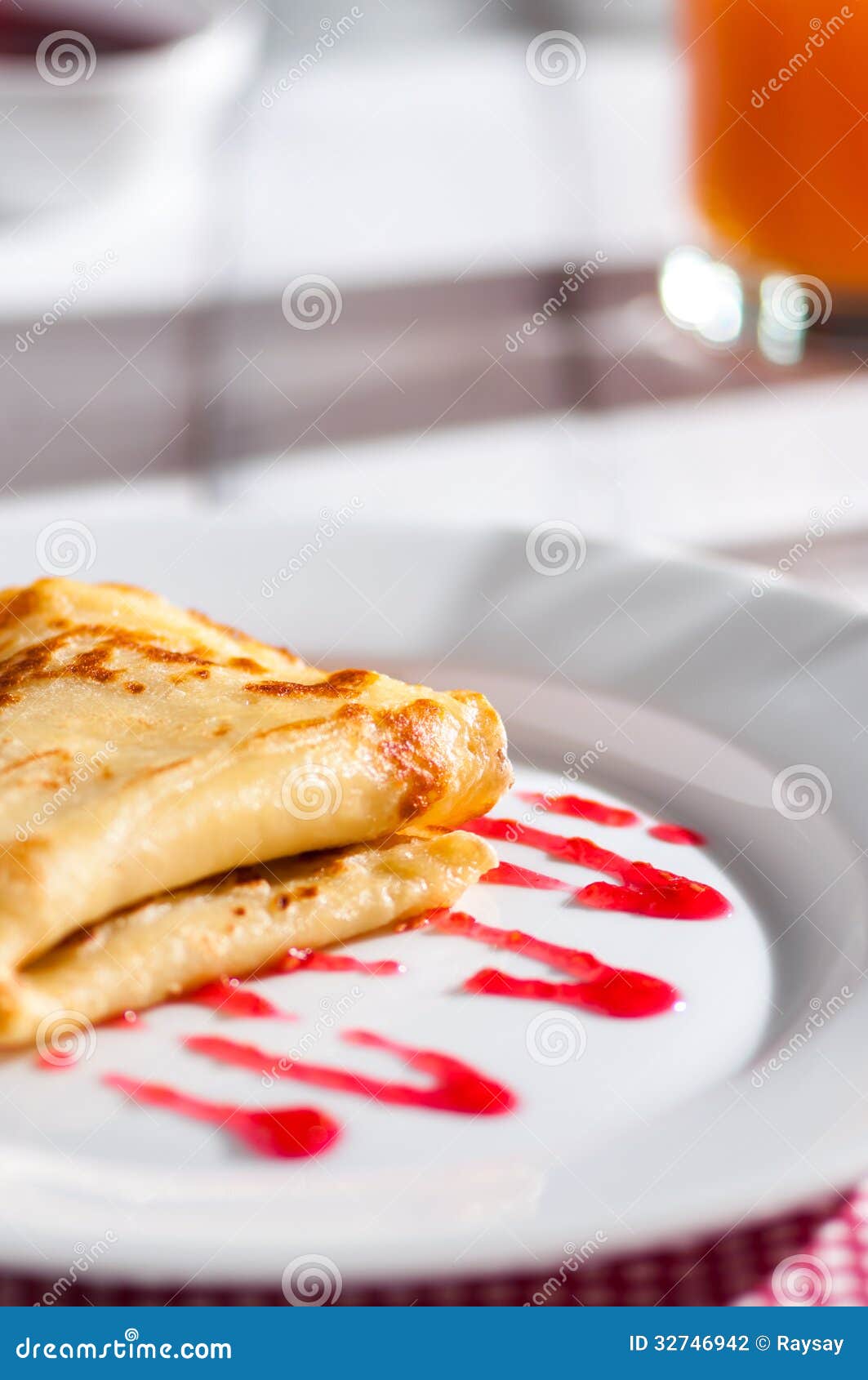 Folded Pancake on White Plate Stock Photo - Image of pile, folded: 32746942