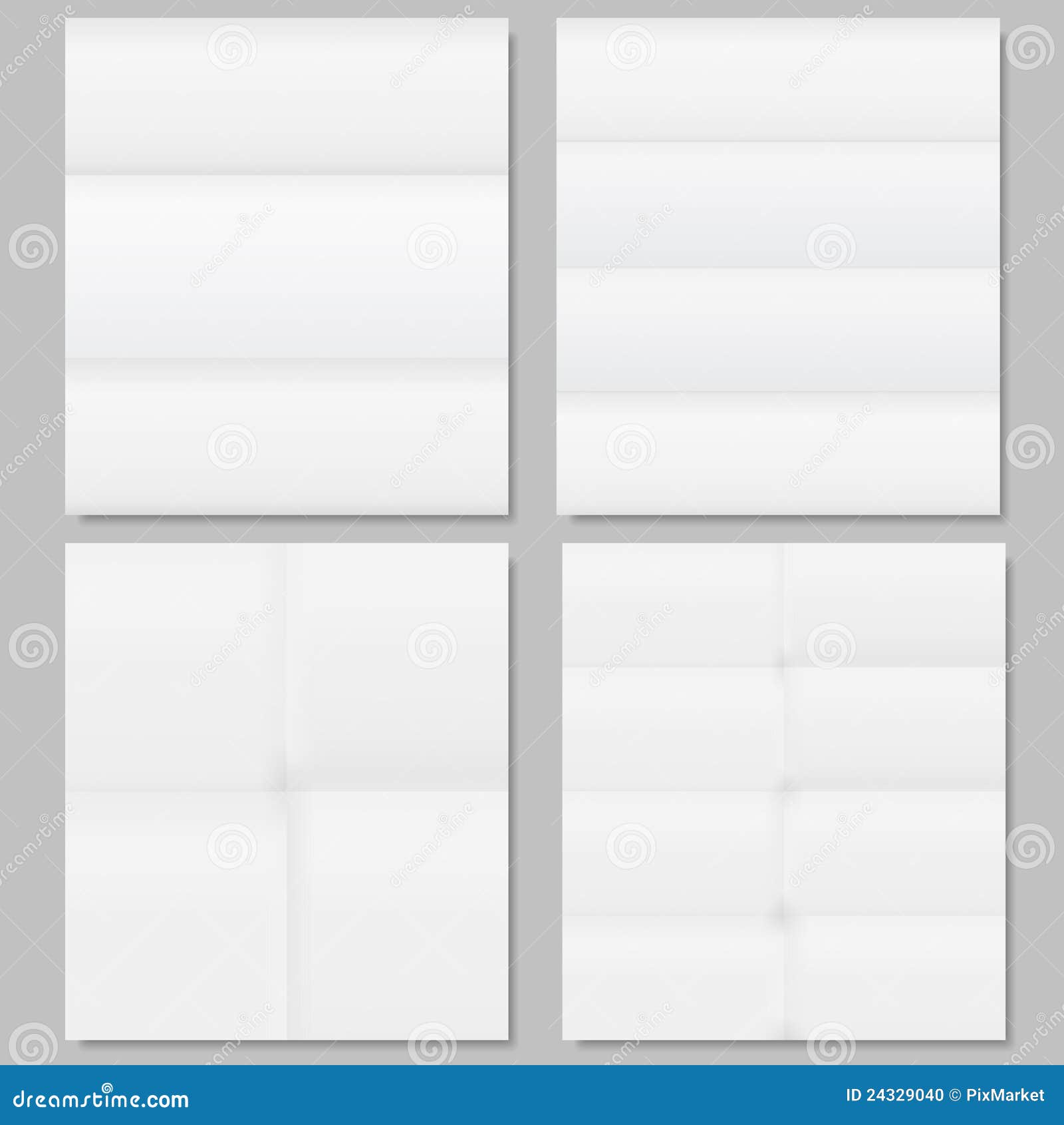 Folded Paper Map Of Michigan With Neighboring Countries In Isometric ...