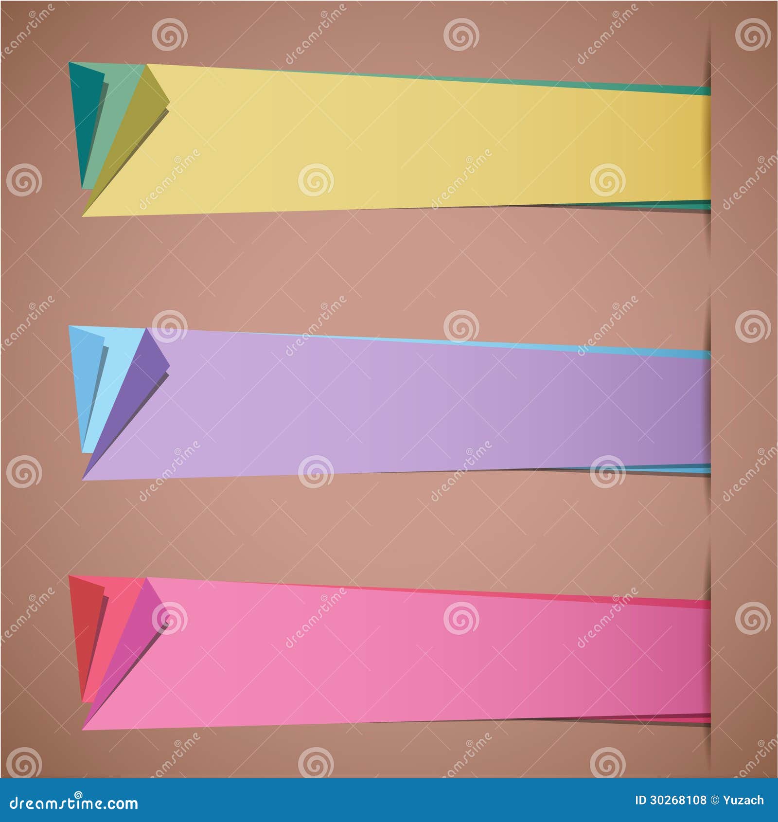 Folded Paper Blank Sticker Templates Stock Vector - Illustration of ...