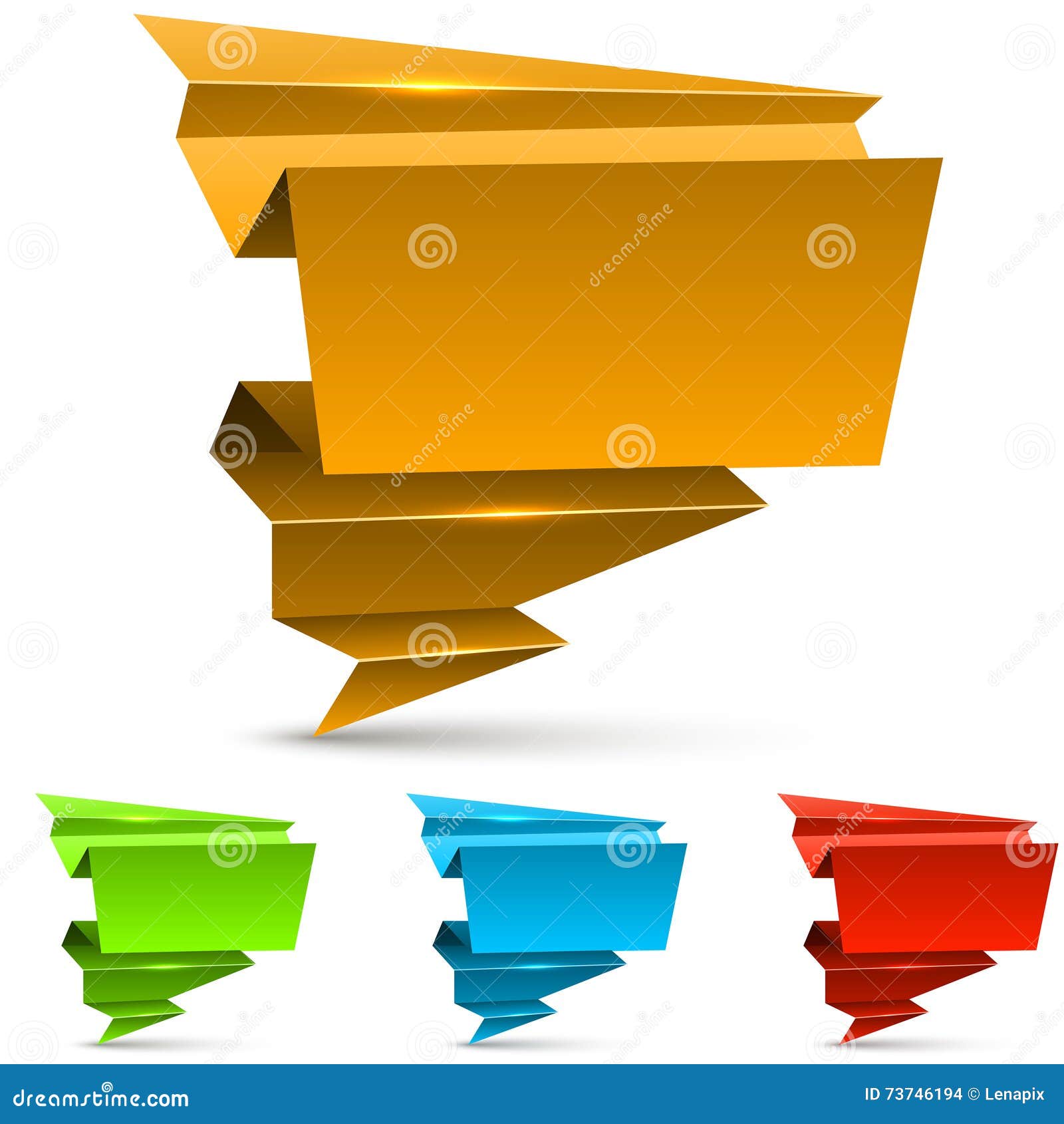 Folded paper color banner stock vector. Illustration of message - 73746194