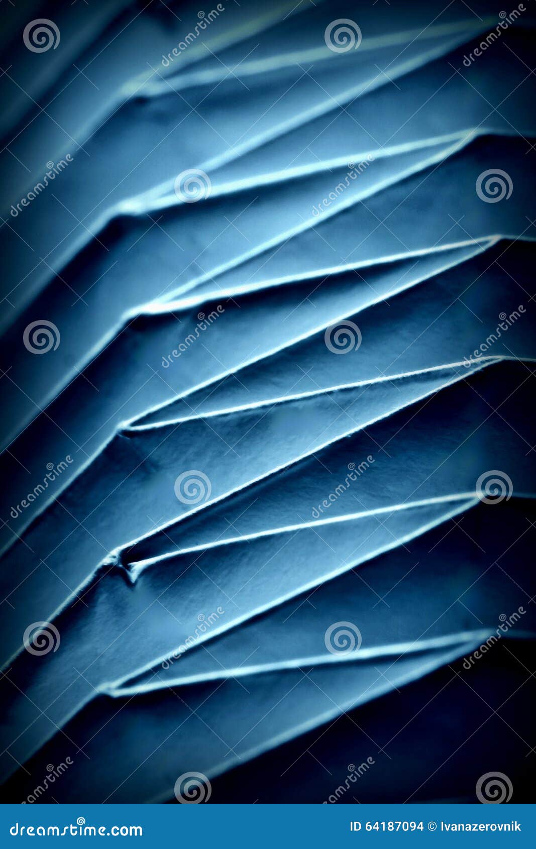 Folded Paper Form in Blue Color Stock Photo - Image of origami, form ...