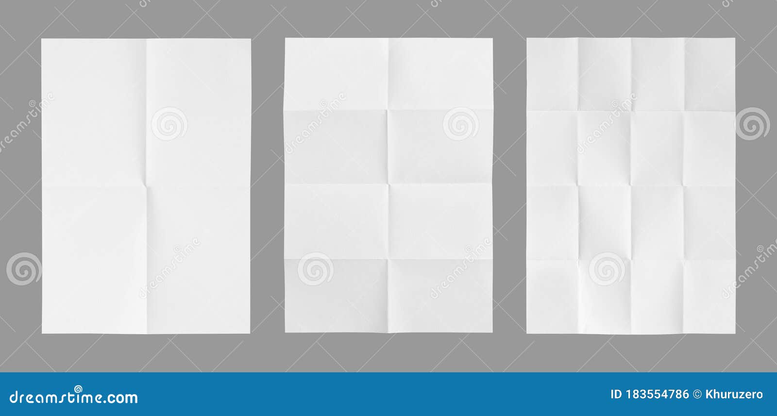 Folded a4 paper on gray stock photo. Image of fold, brochure - 183554786