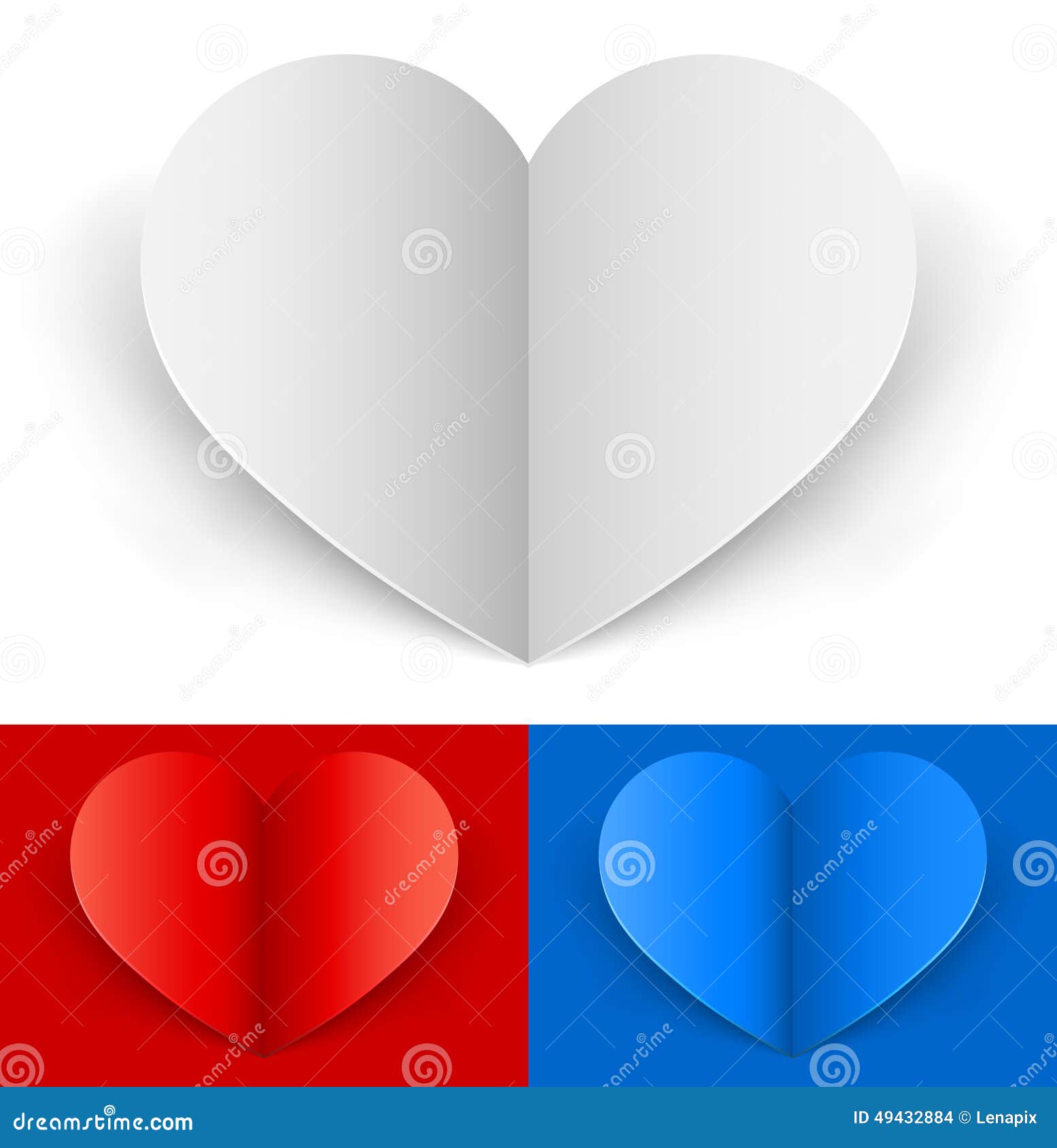 Folded paper heart stock vector. Illustration of handmade - 49432884