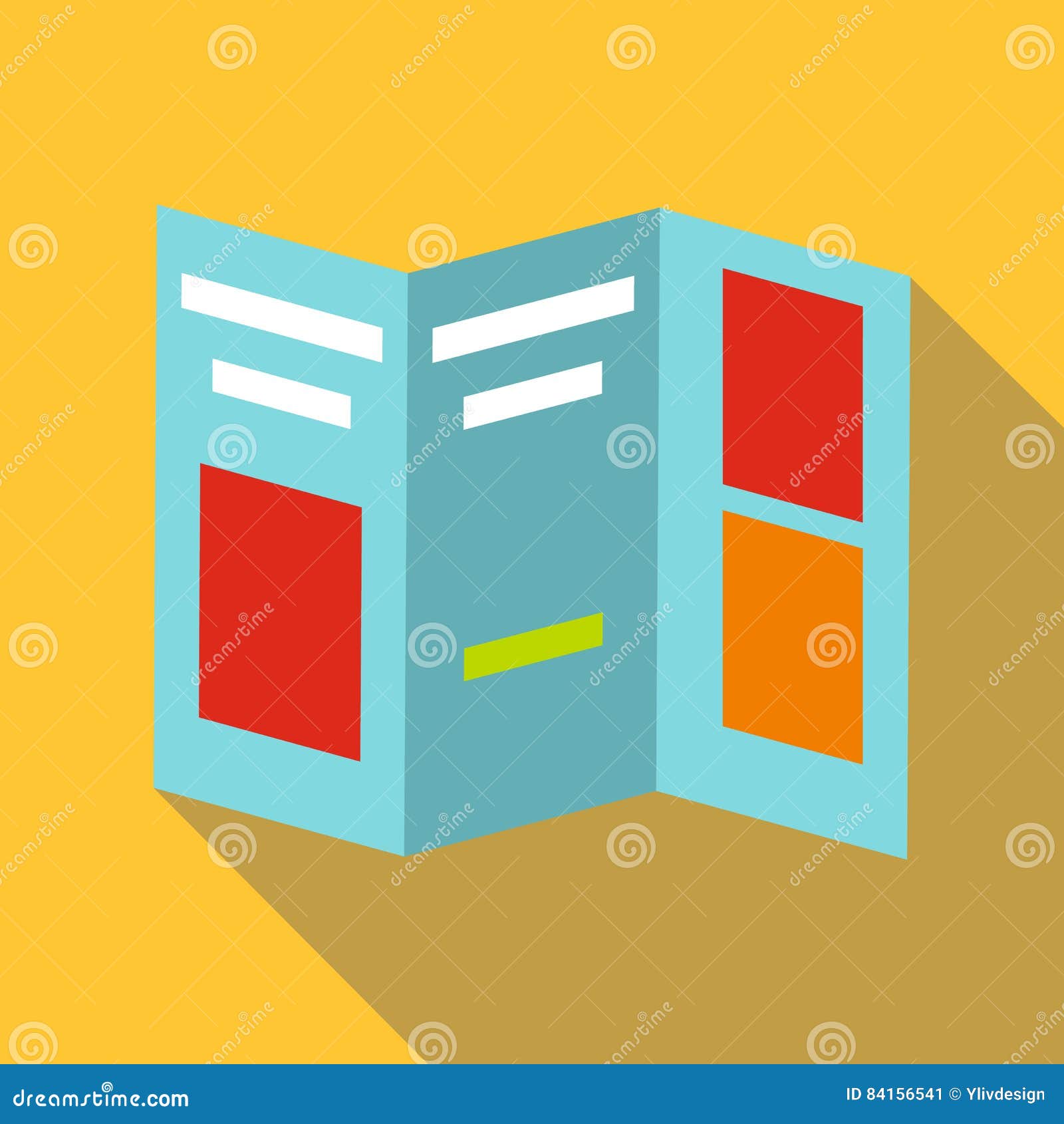 Folded Paper Icon, Flat Style Stock Vector - Illustration of ...