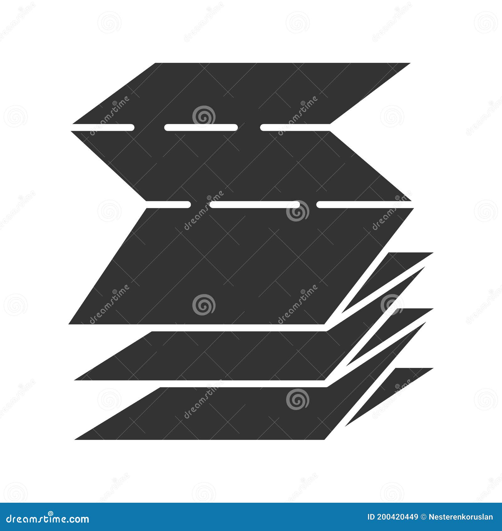 Folded Paper Leaflet Glyph Icon Stock Vector - Illustration of pamphlet ...