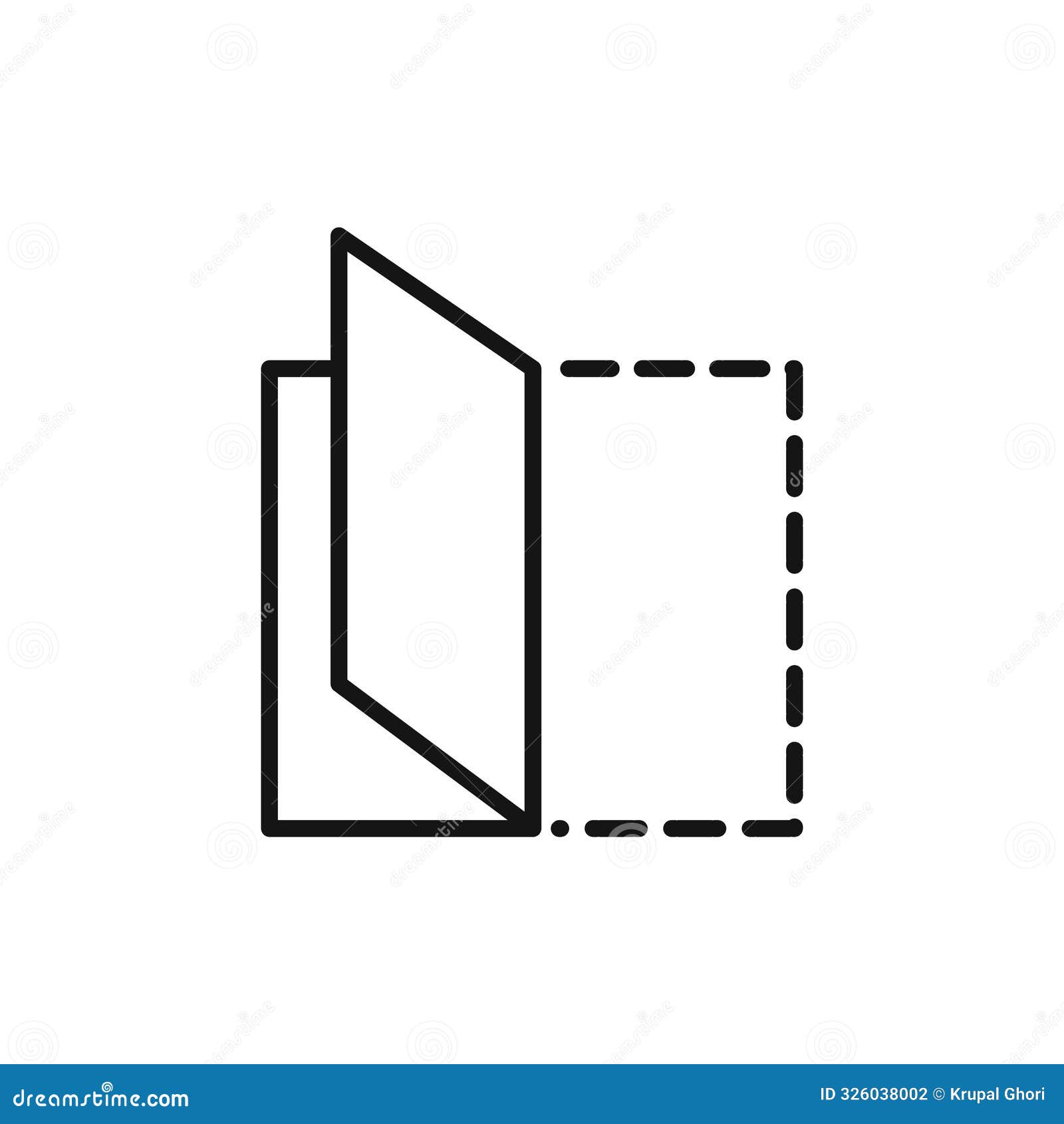 Folded Paper Logo Sign Vector Outline Stock Illustration - Illustration ...