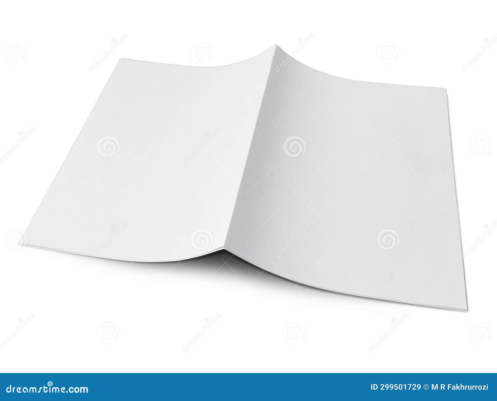 Folded Paper Mock Up, Blank Empty Copy Space Paper Template Cut Out ...