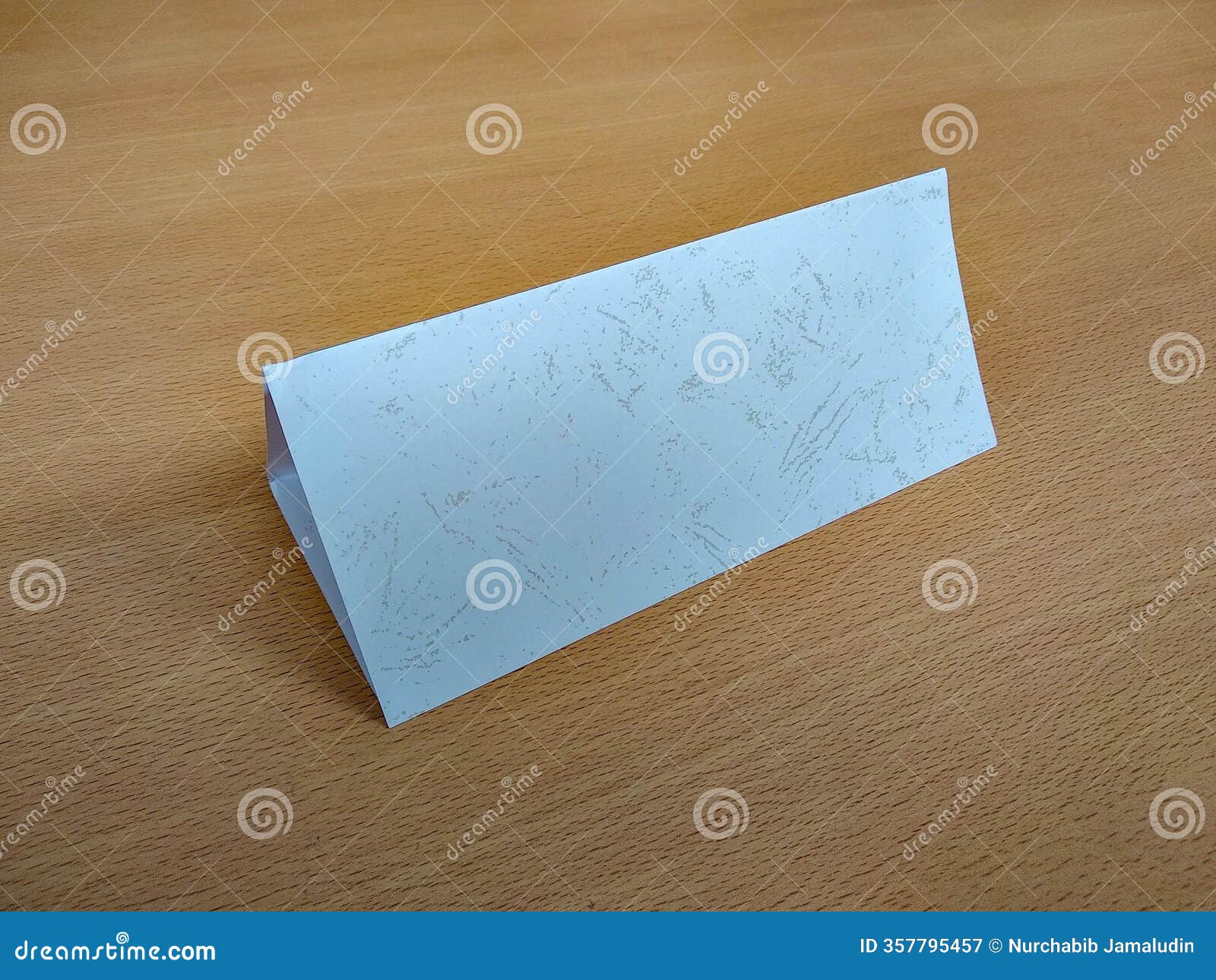 Folded Paper for Nameplate on Table Stock Image - Image of identity ...