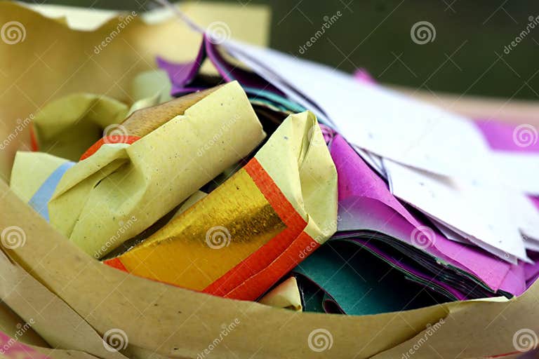 Folded paper offerings stock image. Image of faith, headstone - 675005
