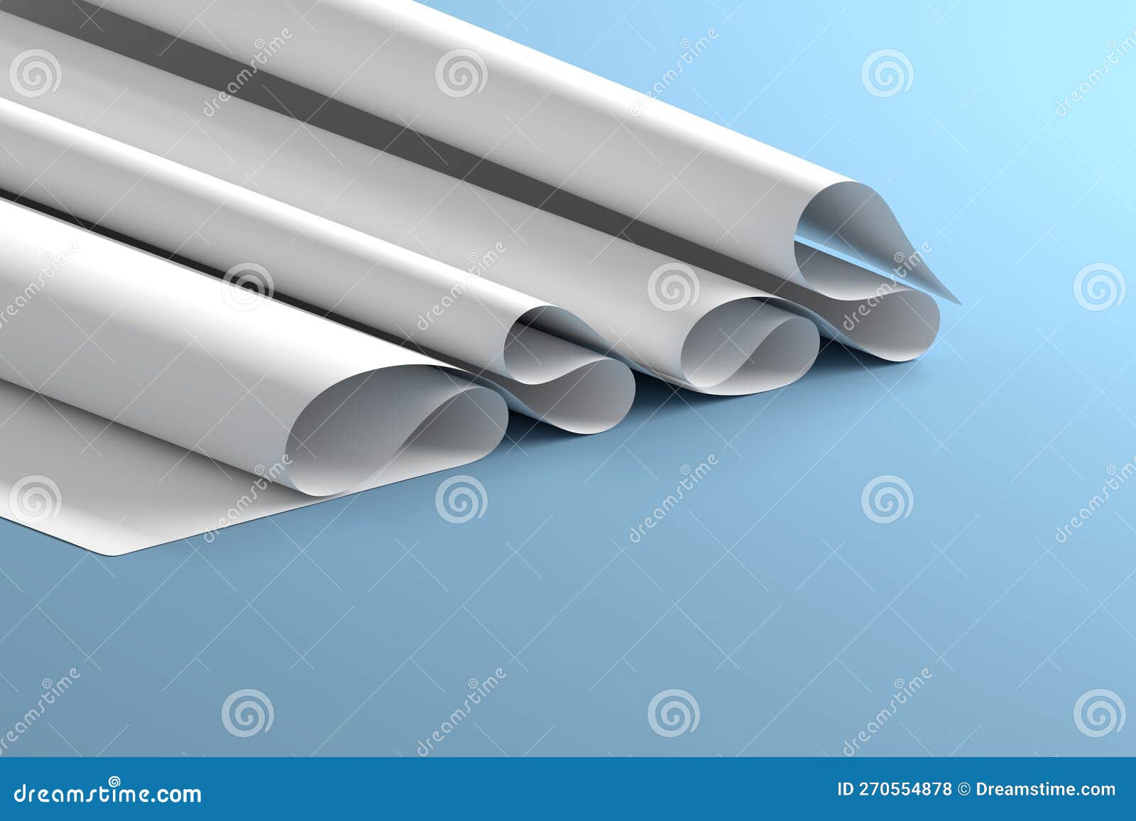 Folded Paper Sheet on Blue Background Stock Illustration - Illustration ...