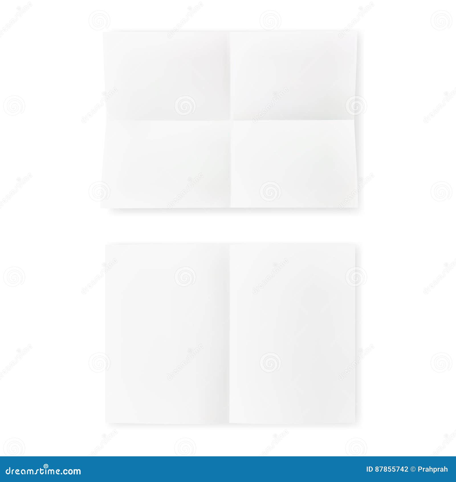 Folded Paper Sheet Note with Transparent Shadow Stock Illustration ...