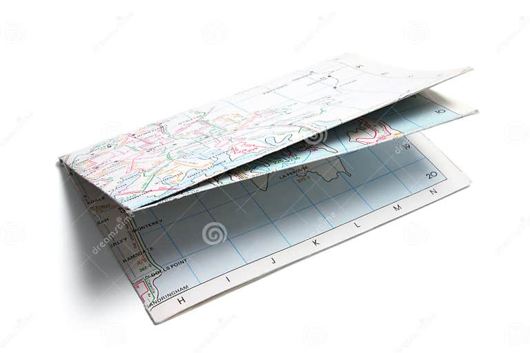 Folded Paper Street Map stock image. Image of life, road - 9870677